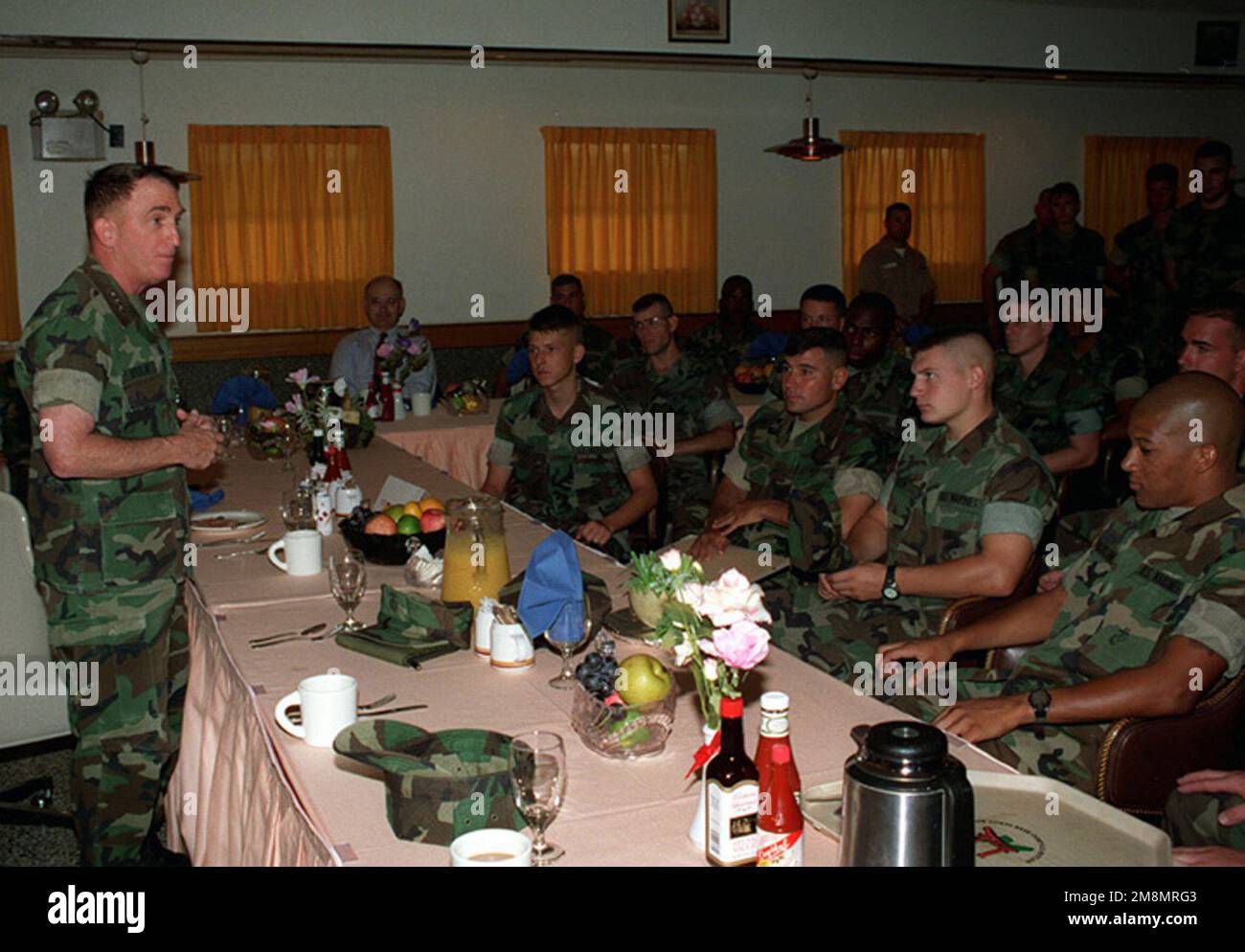 General Charles C. Krulak, Commandant of the Marine Corps, gives ...