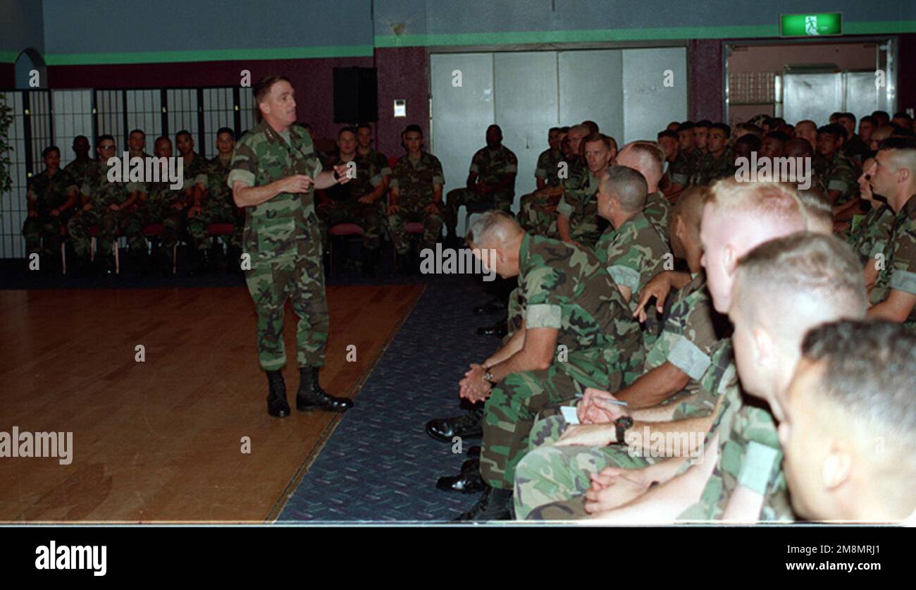 General Charles C. Krulak, Commandant of the Marine Corps, talks with ...