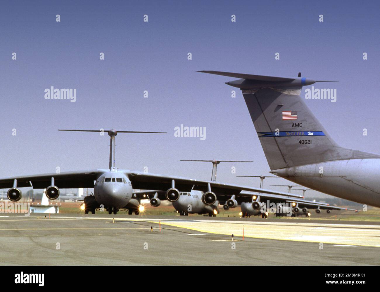 US Air Force C-141 Starlifter aircraft from the 305th and 514th Air ...