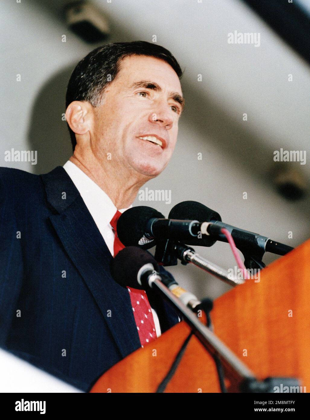 The Honorable Charles Robb, US Senator, Virginia, addresses the crowd ...