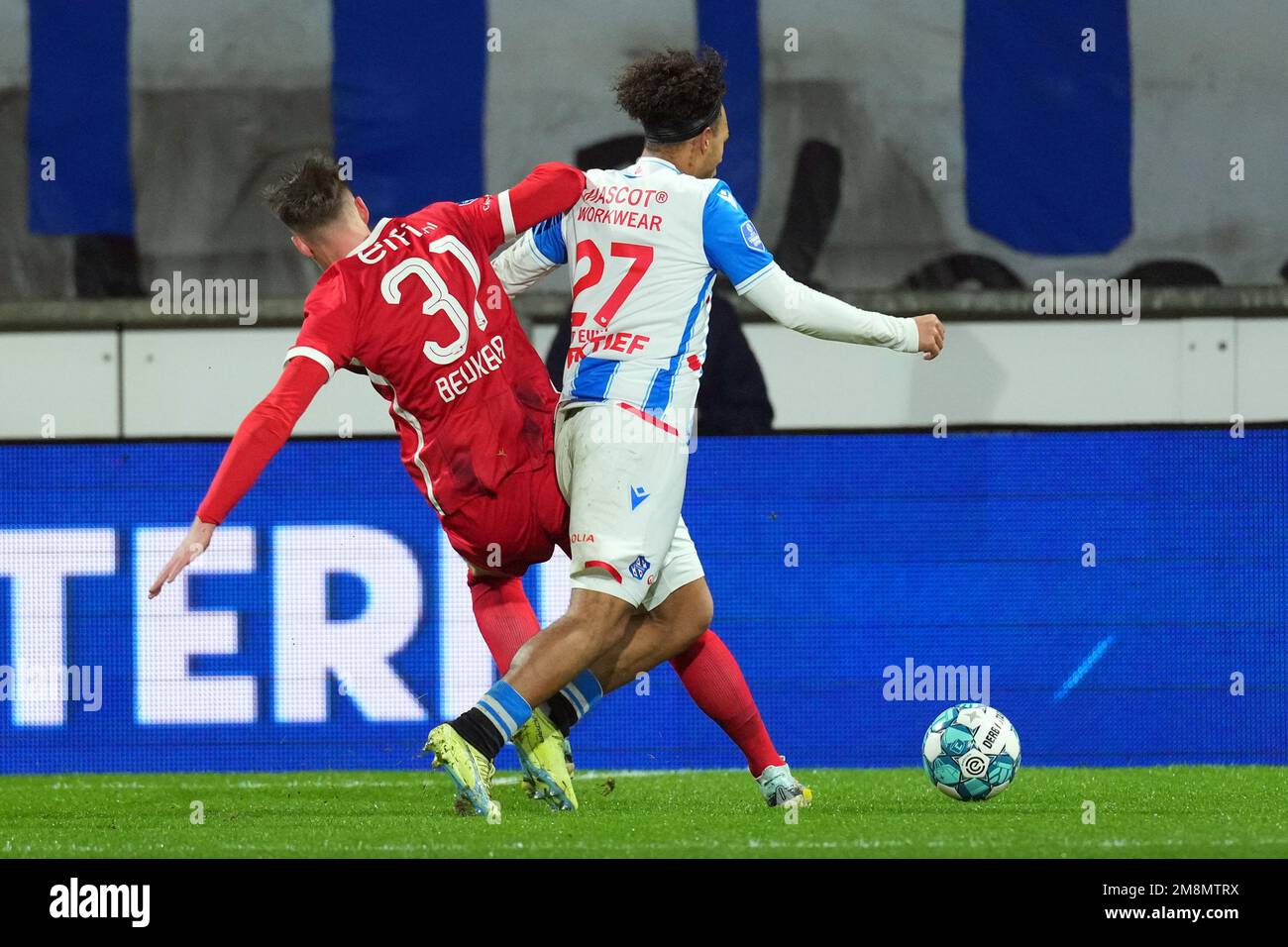Netherlands. 14th Jan, 2023. HERENVEEN - (lr) Sam Beukema of AZ, Milan ...
