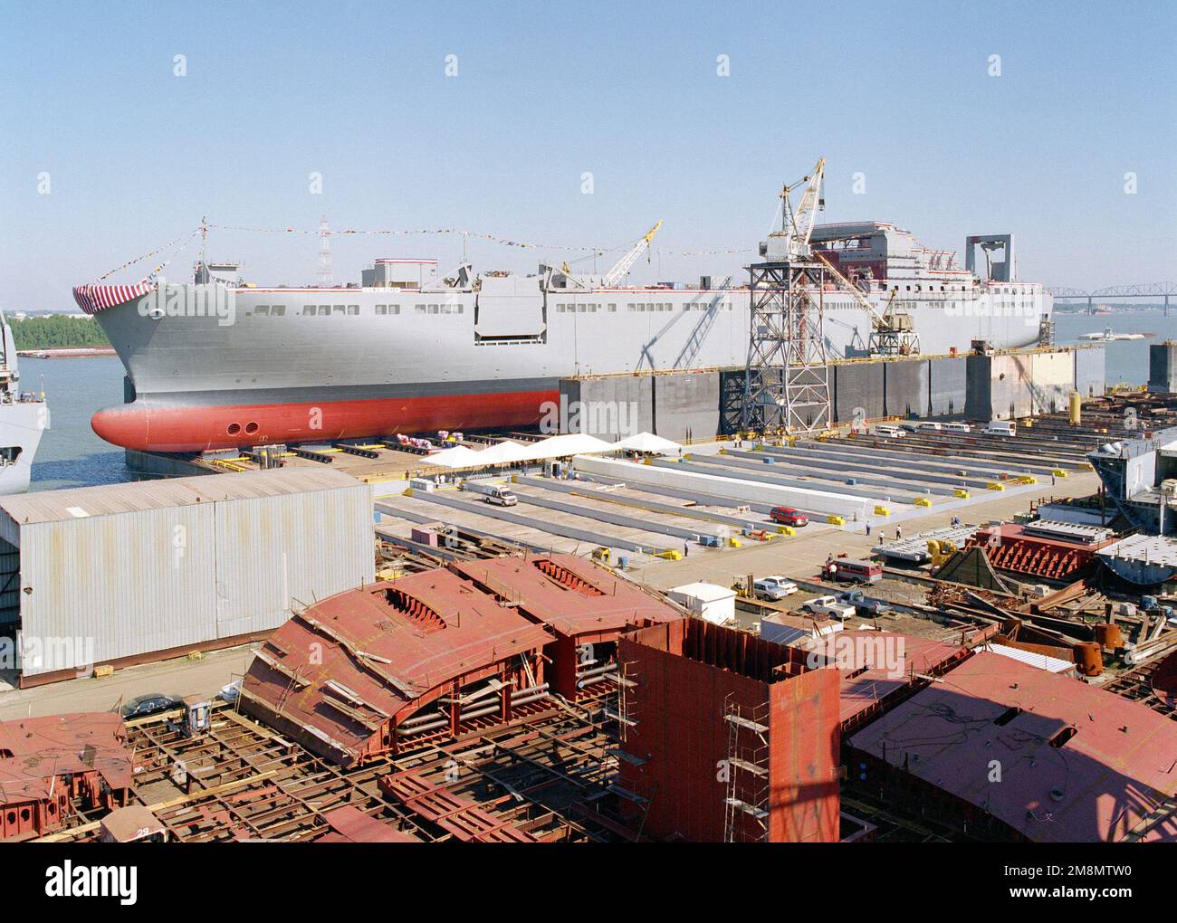 Port bow view of the Military Sealift Command (MSC) strategic heavy ...