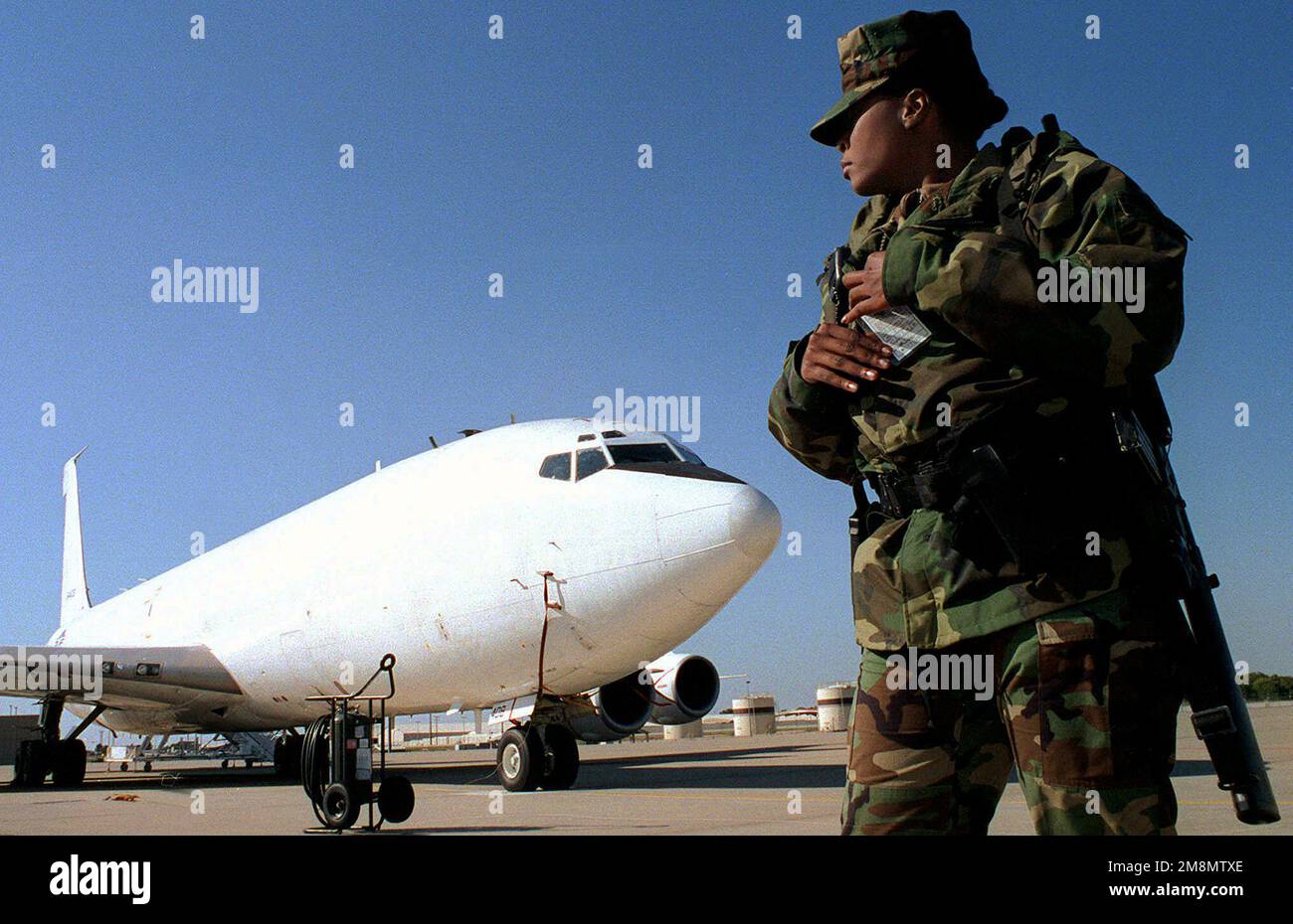 Navy AIRMAN Kimberly Linzy, 72nd Security Forces Squadron, patrols the ...
