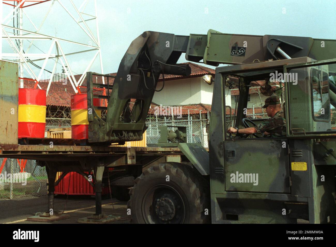 A member of the 245th Support Battalion demonstrates his efficiency ...