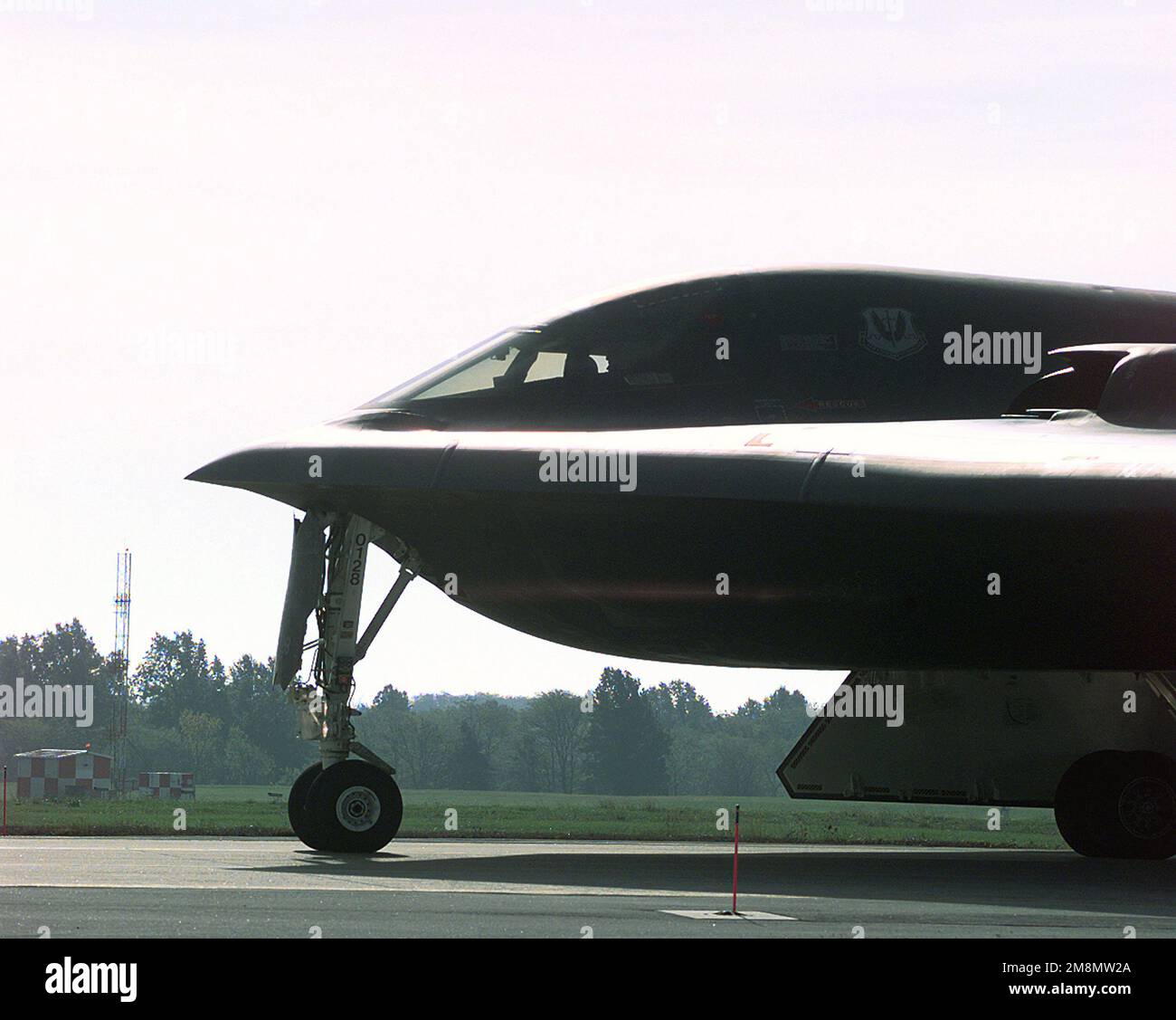 A view of the front half of a B-2 Spirit stealth bomber of the 393rd ...