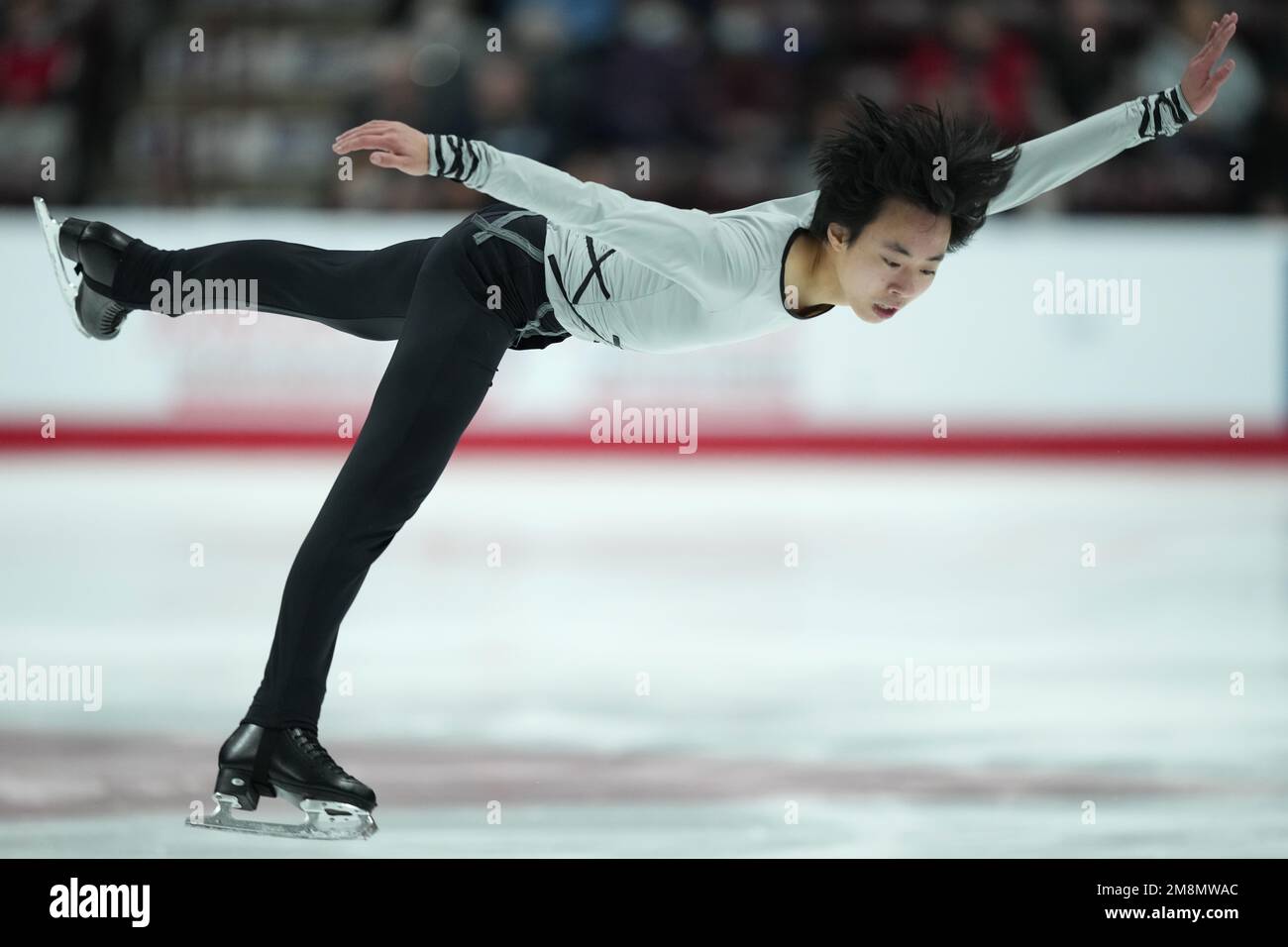 Wesley Chiu performs during the men's free program at the Canadian ...