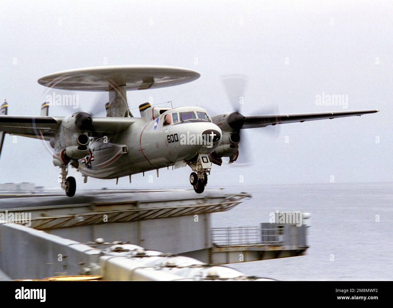 An E-2C Hawkeye assigned to Carrier Airborne Early Warning Squadron One ...