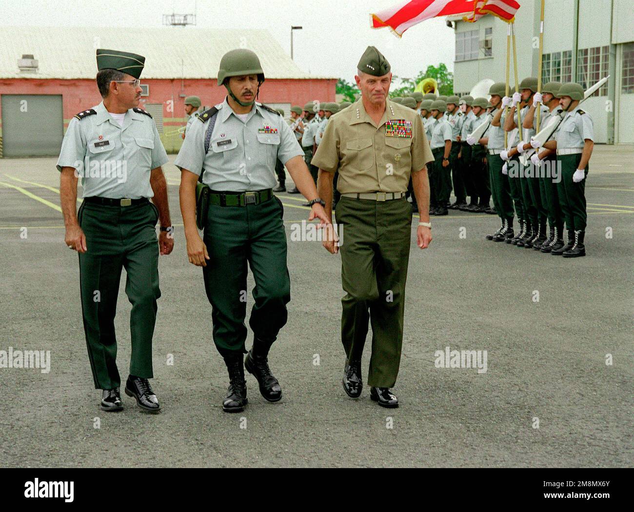 GEN Charles I. Wilhelm, the CINC SOUTHCOM Commander reviews the Puerto ...