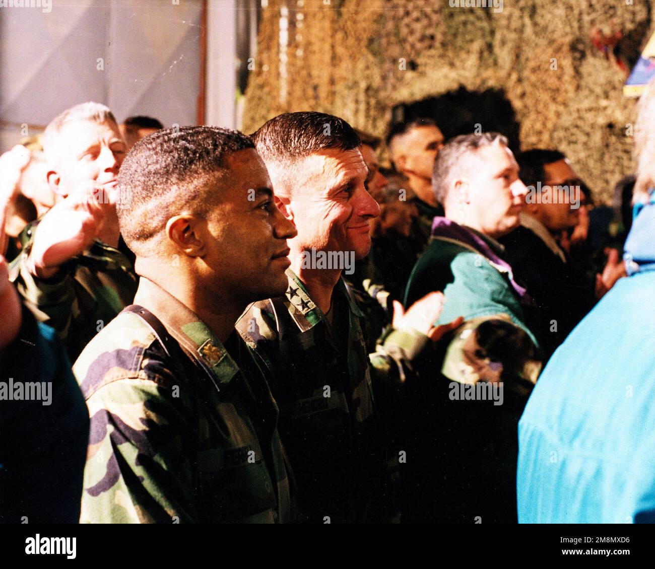 LTG John W. Hendrix, commanding general, V Corps, (center) and Major ...
