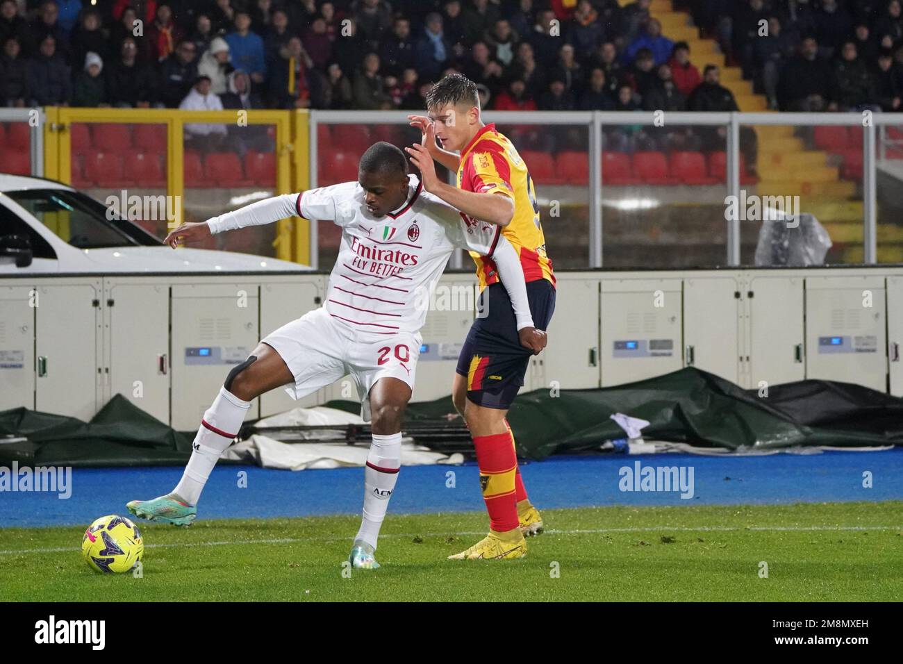 Via Del Mare stadium, Lecce, Italy, January 14, 2023, Pierre Kalulu (AC ...