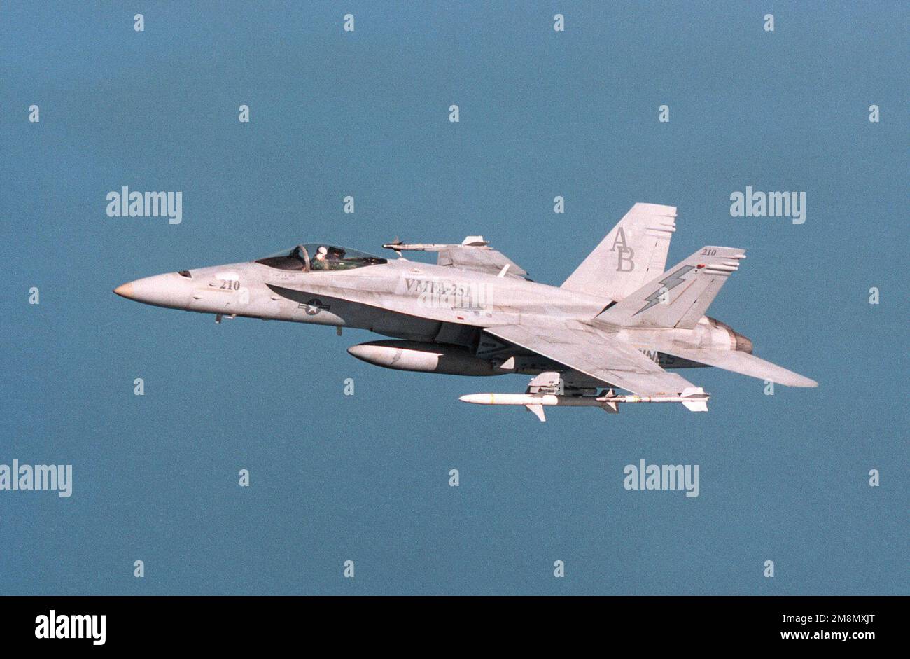 An F/A-18C Hornet attached to Marine Fighter-Attack Squadron Two Five ...