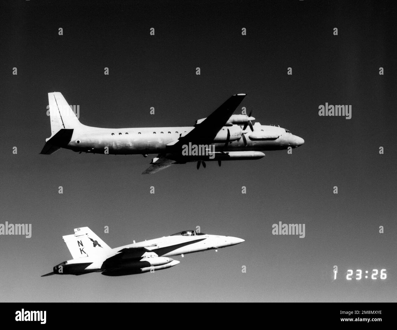 An F/A-18A Hornet aircraft of Strike Fighter Squadron 25 (VFA-25 ...