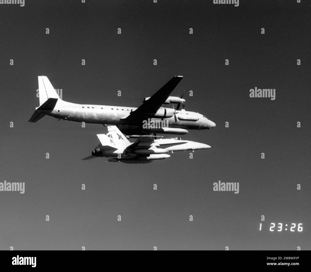 An F/A-18A Hornet aircraft of Strike Fighter Squadron 25 (VFA-25 ...
