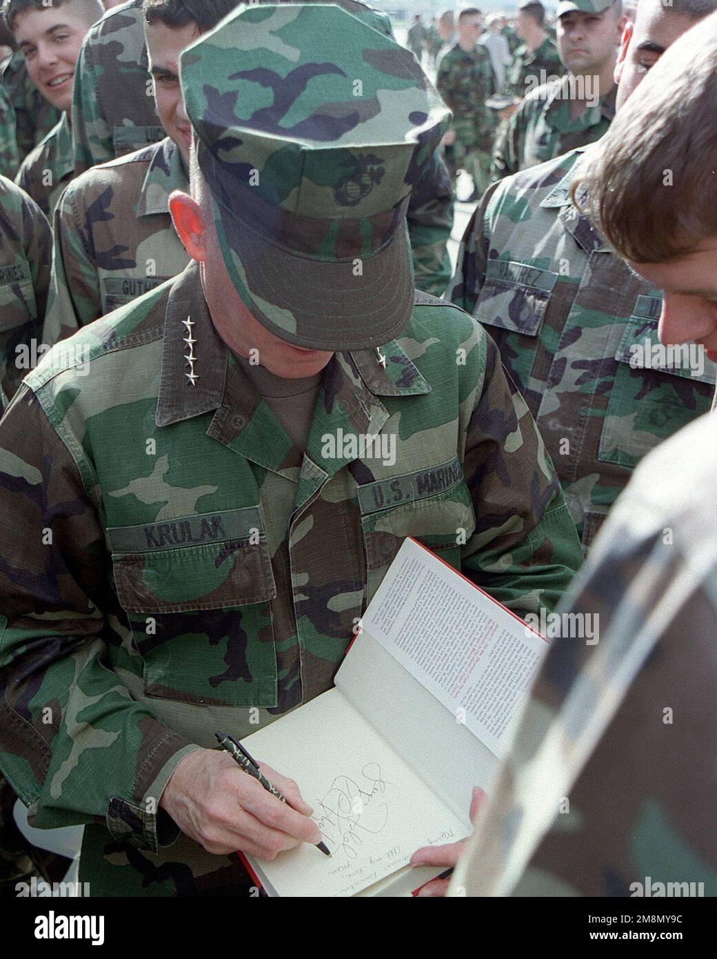 The Commandant of the Marine Corps, General Charles C. Krulak ...
