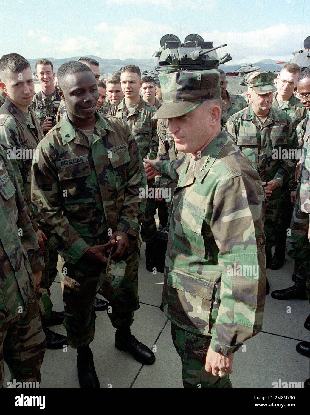 The Commandant of the Marine Corps, General Charles C. Krulak, talks ...