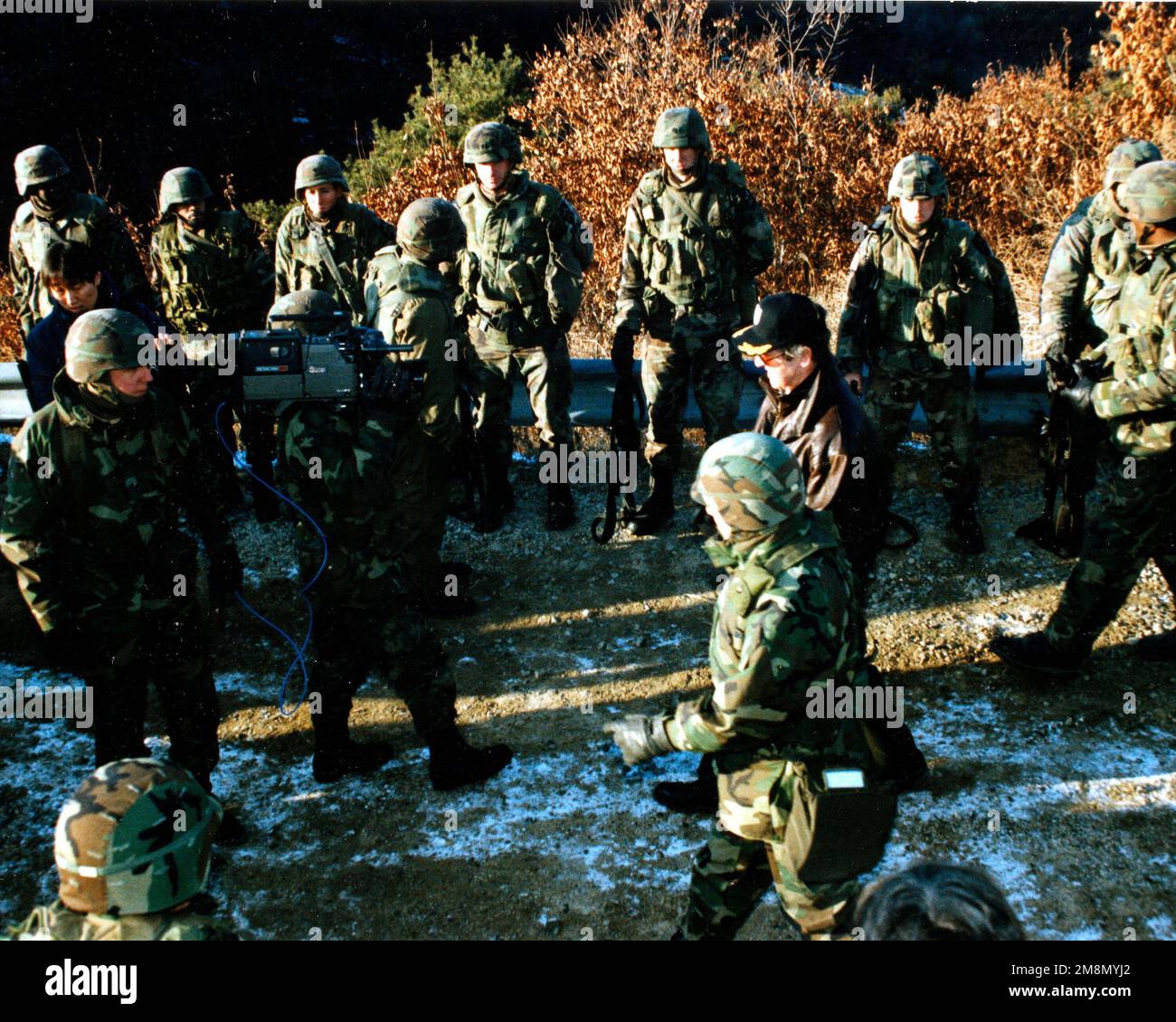 The Honorable William Cohen, Secretary of Defense, reviews the troops ...