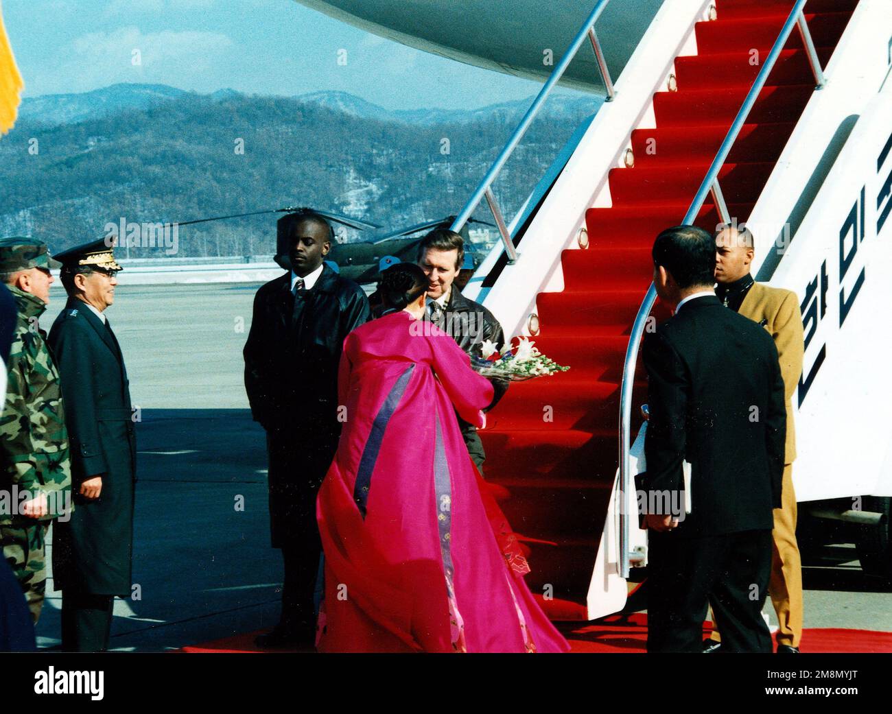 The Honorable William Cohen, Secretary of Defense, is greeted by the ...