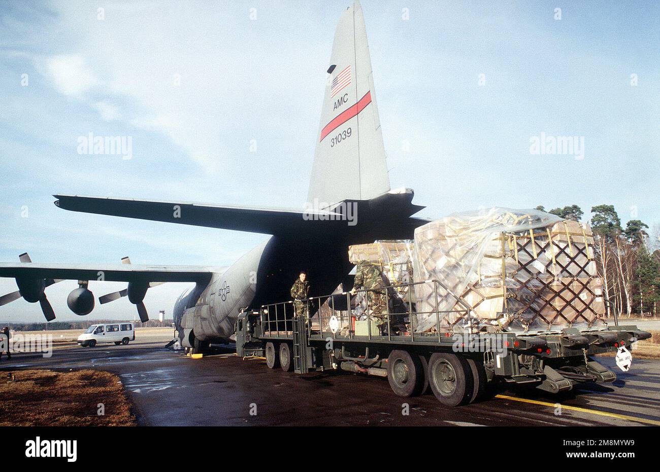 United States Air Force personnel from the 623rd Aerial Port Squadron ...