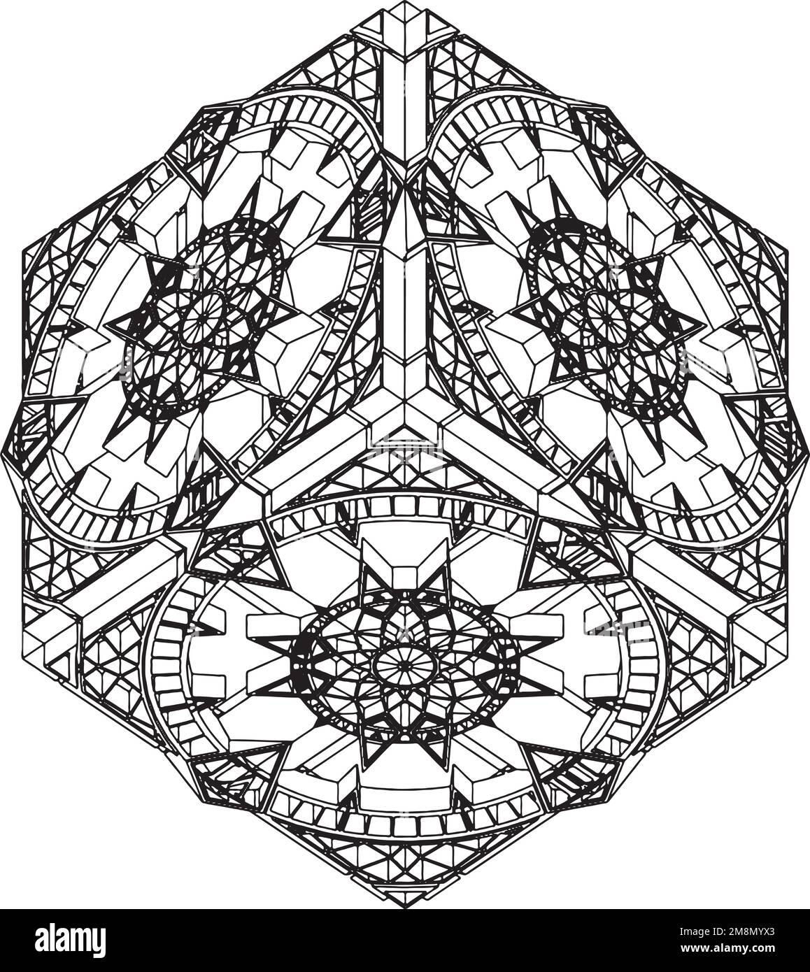 Abstract Cube Gothic Clock Watch Vector Stock Vector Image & Art - Alamy