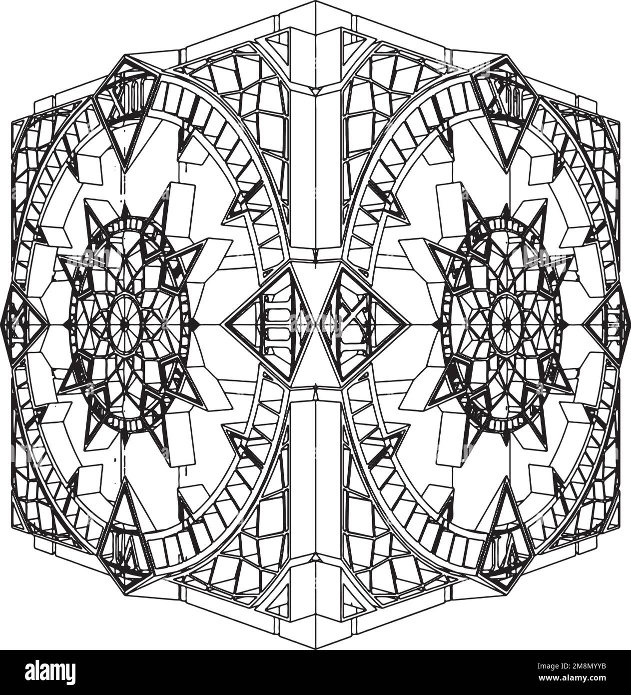 Abstract Cube Gothic Clock Watch Vector Stock Vector Image & Art - Alamy