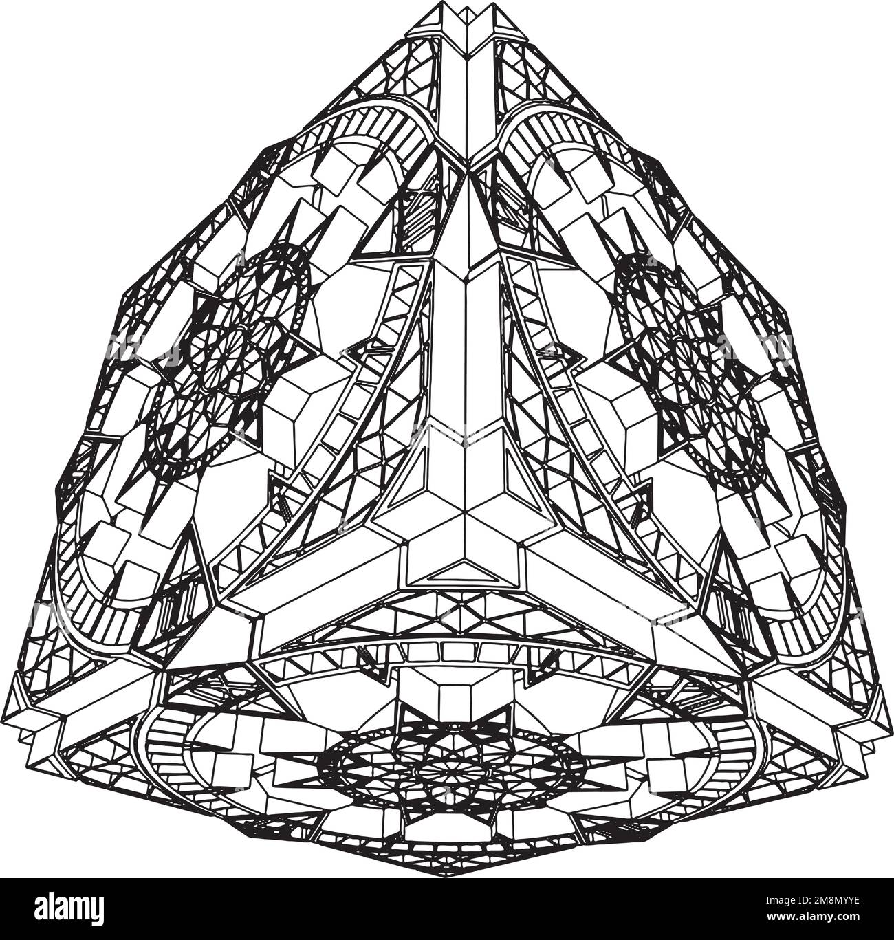 Abstract Cube Gothic Clock Watch Vector Stock Vector Image & Art - Alamy