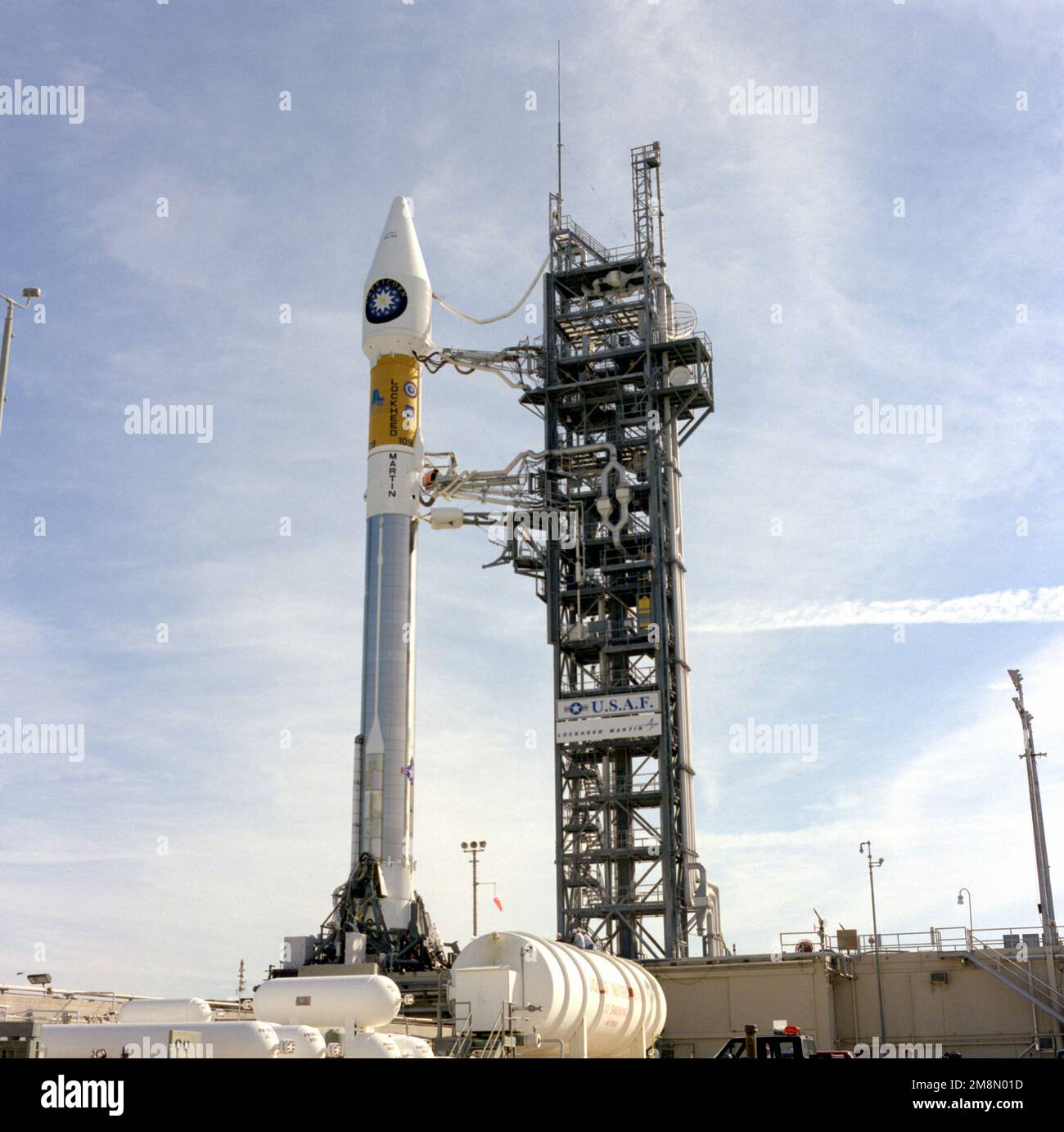 A National Reconnaissance Office satellite awaits its trip into orbit ...