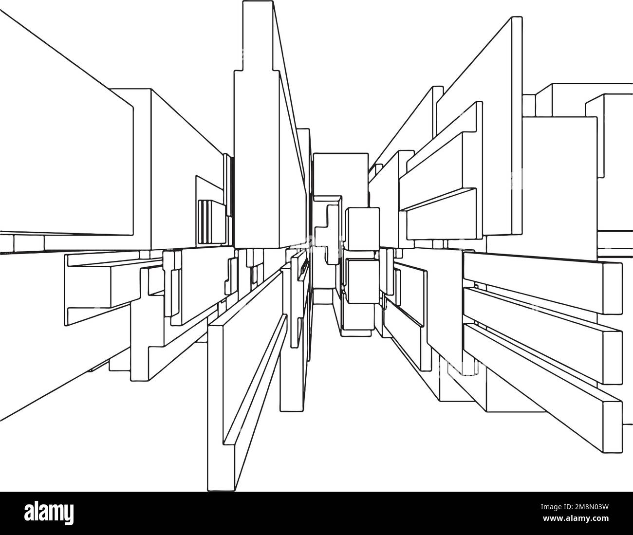 Abstract Urban City Buildings Cube Boxes Prism Vector Stock Vector ...