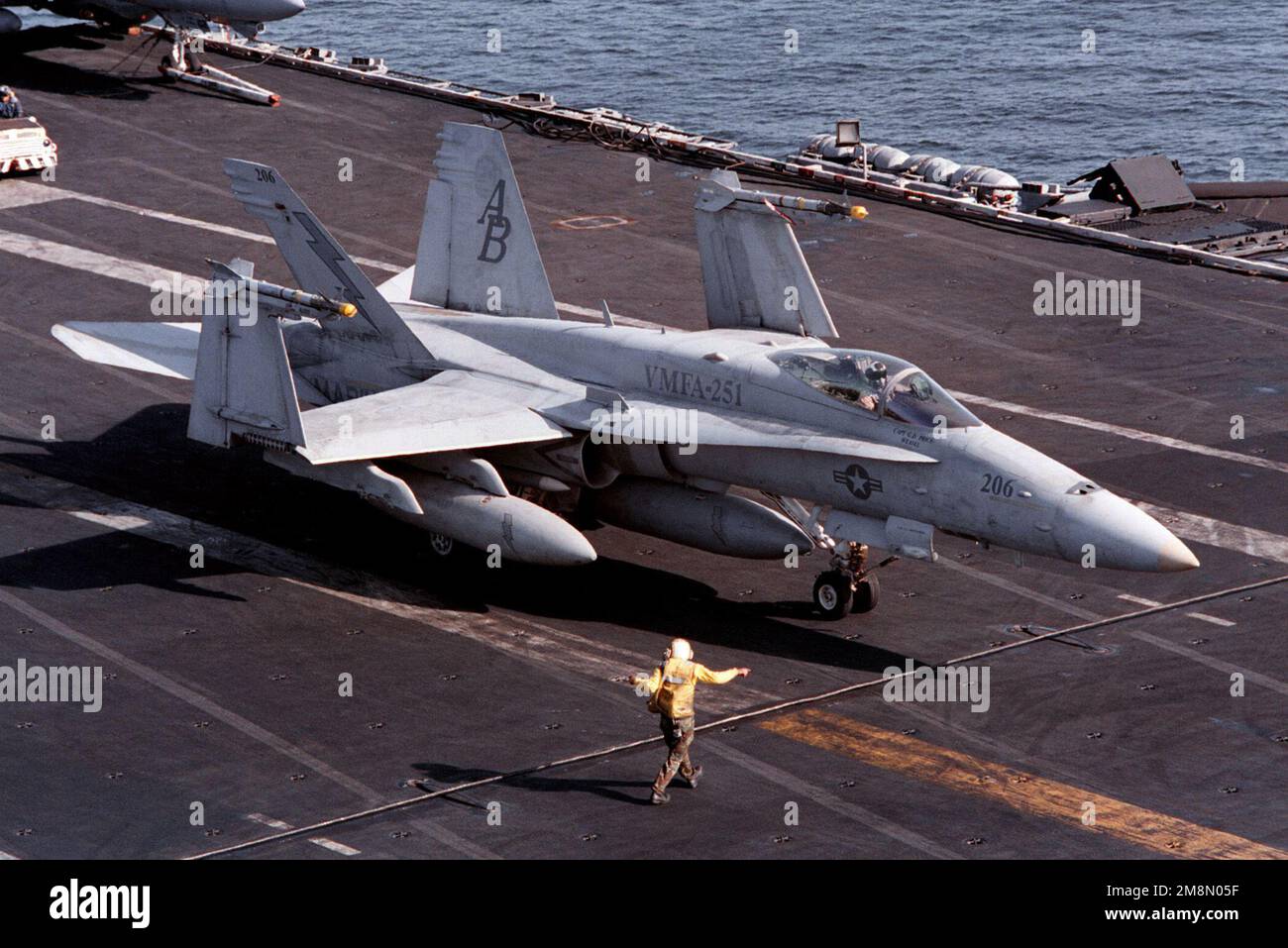 An F/A-18C Hornet from Marine Fighter Attack Squadron 251 (VMFA-251 ...