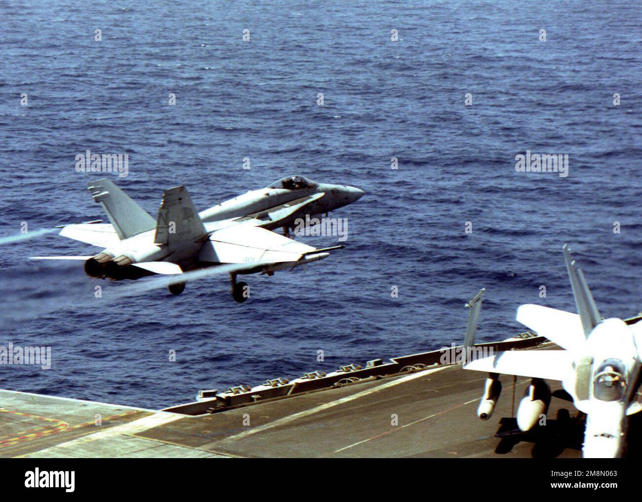 An F/A-18 Hornet assigned to Strike Fighter Squadron One Nine Five (VFA ...