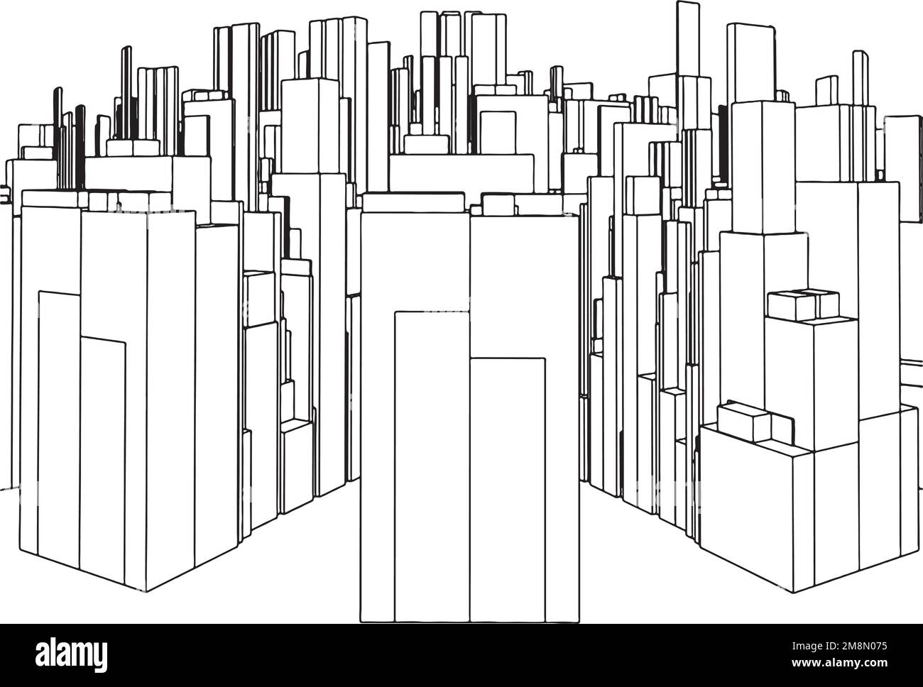 Abstract Urban City Buildings Cube Boxes Prism Vector Stock Vector ...