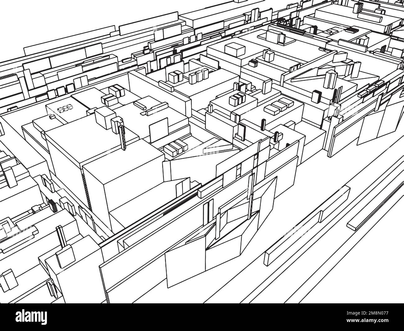 Abstract Urban City Buildings Cube Boxes Prism Vector Stock Vector ...