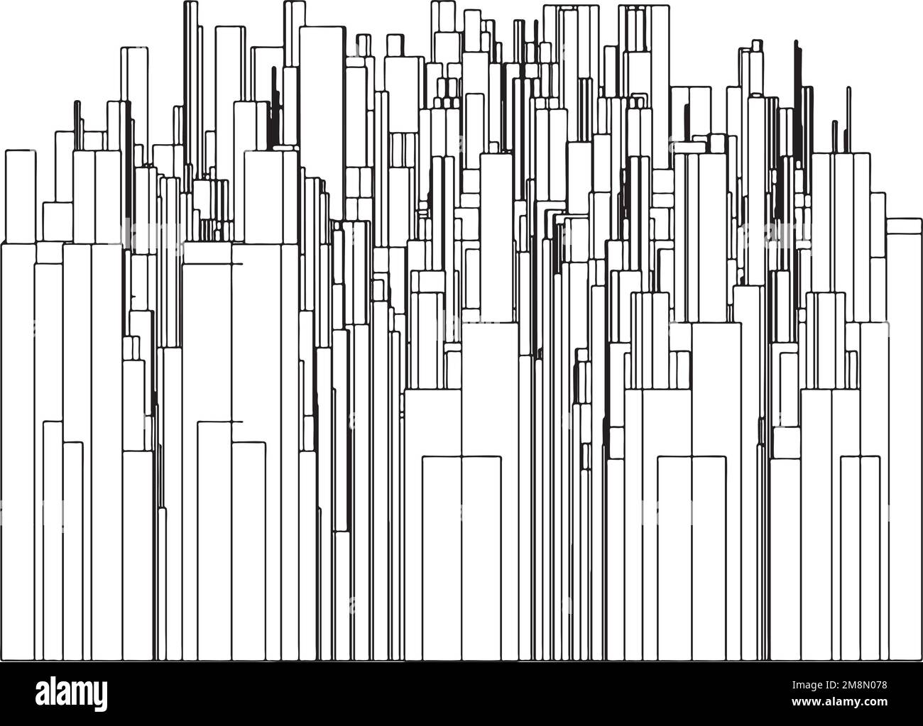 Abstract Urban City Of Skyscrapers Vector Stock Vector Image & Art - Alamy