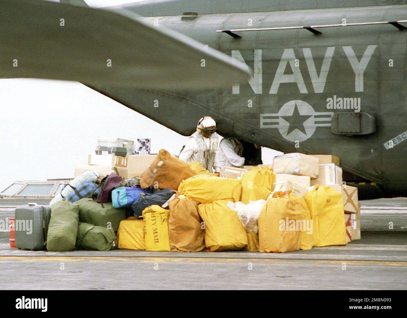 A US Navy CH-53 Sea Stallion delivers a sailor's favorite cargo, US ...