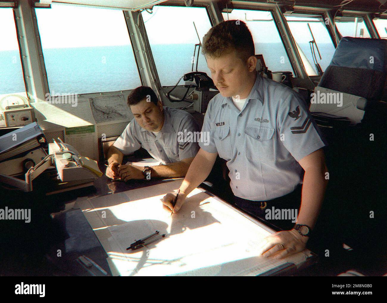 United States Navy, Quartermaster 2nd Class Frederick Werlein (right ...