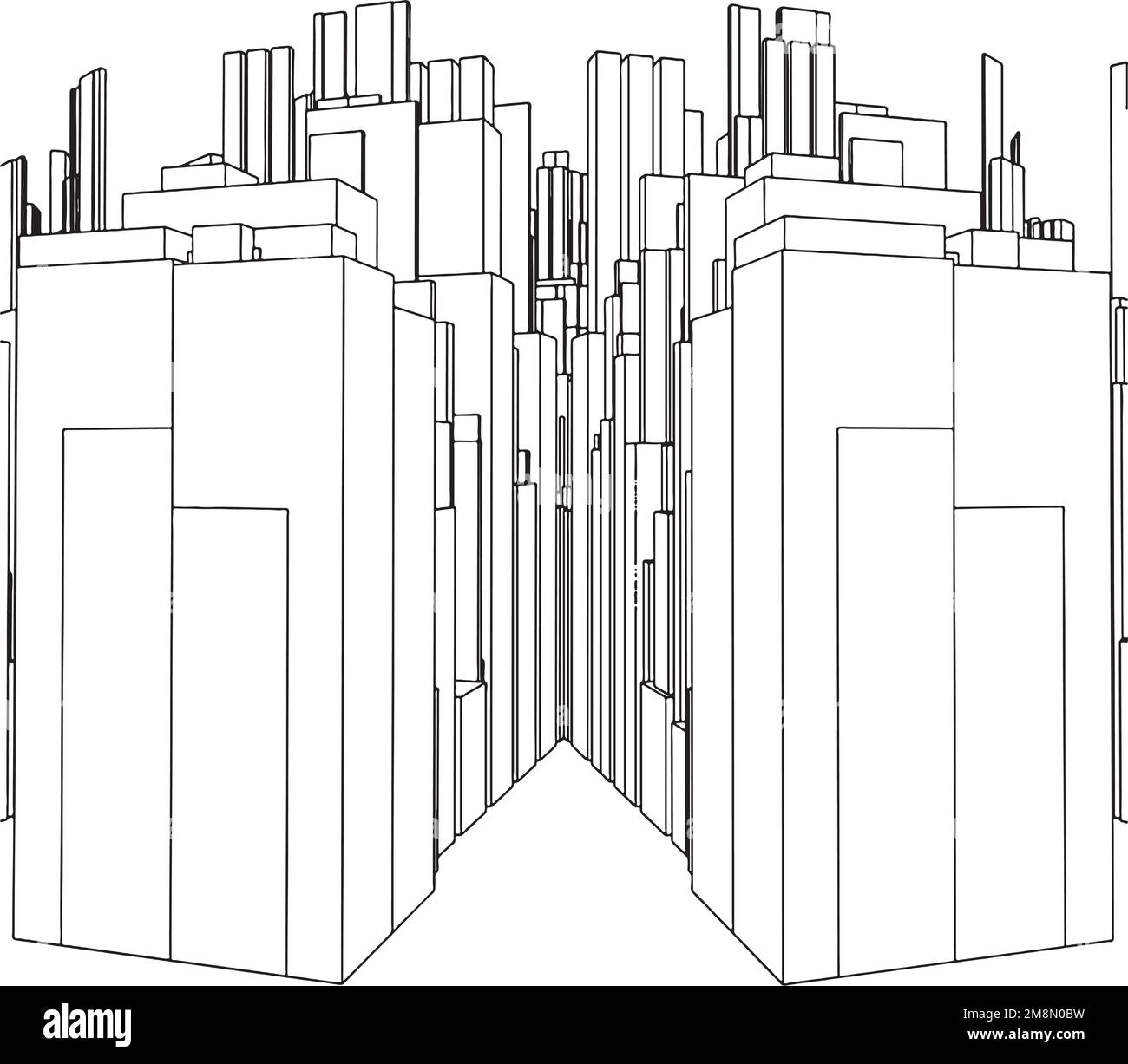 Abstract Urban City Buildings Cube Boxes Prism Vector Stock Vector ...