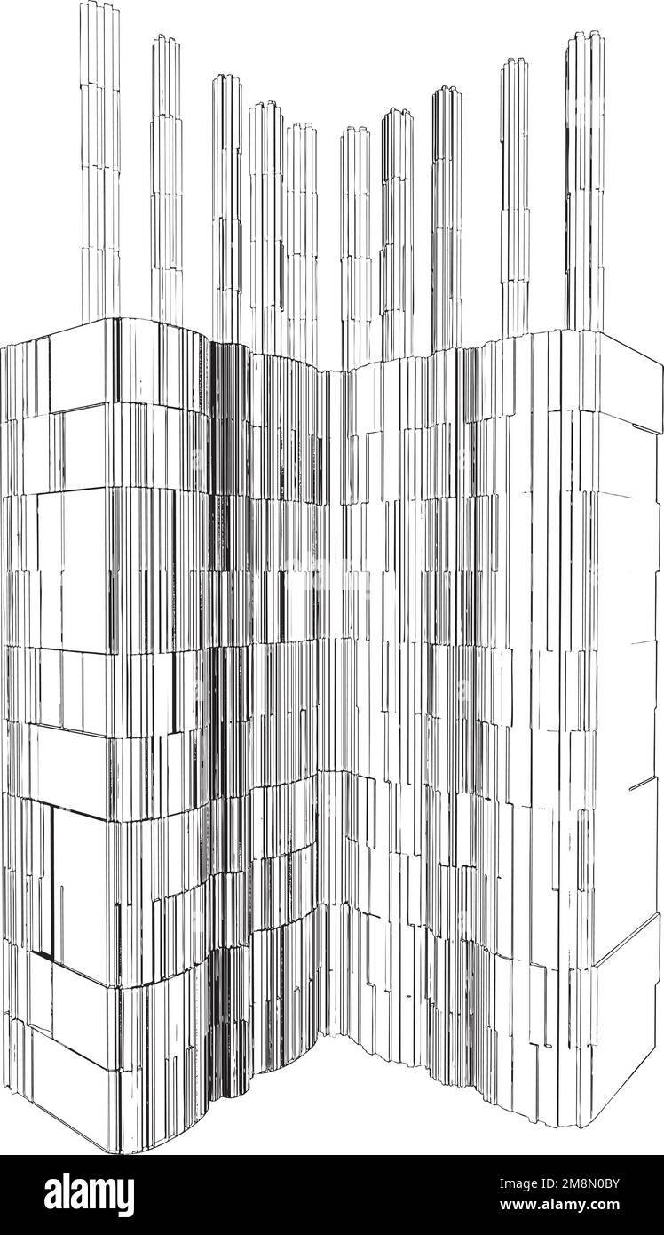 Abstract Urban City Buildings Cube Boxes Prism Vector Stock Vector ...