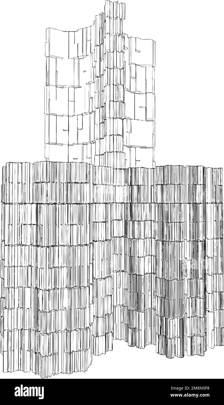 Abstract Urban City Buildings Cube Boxes Prism Vector Stock Vector ...