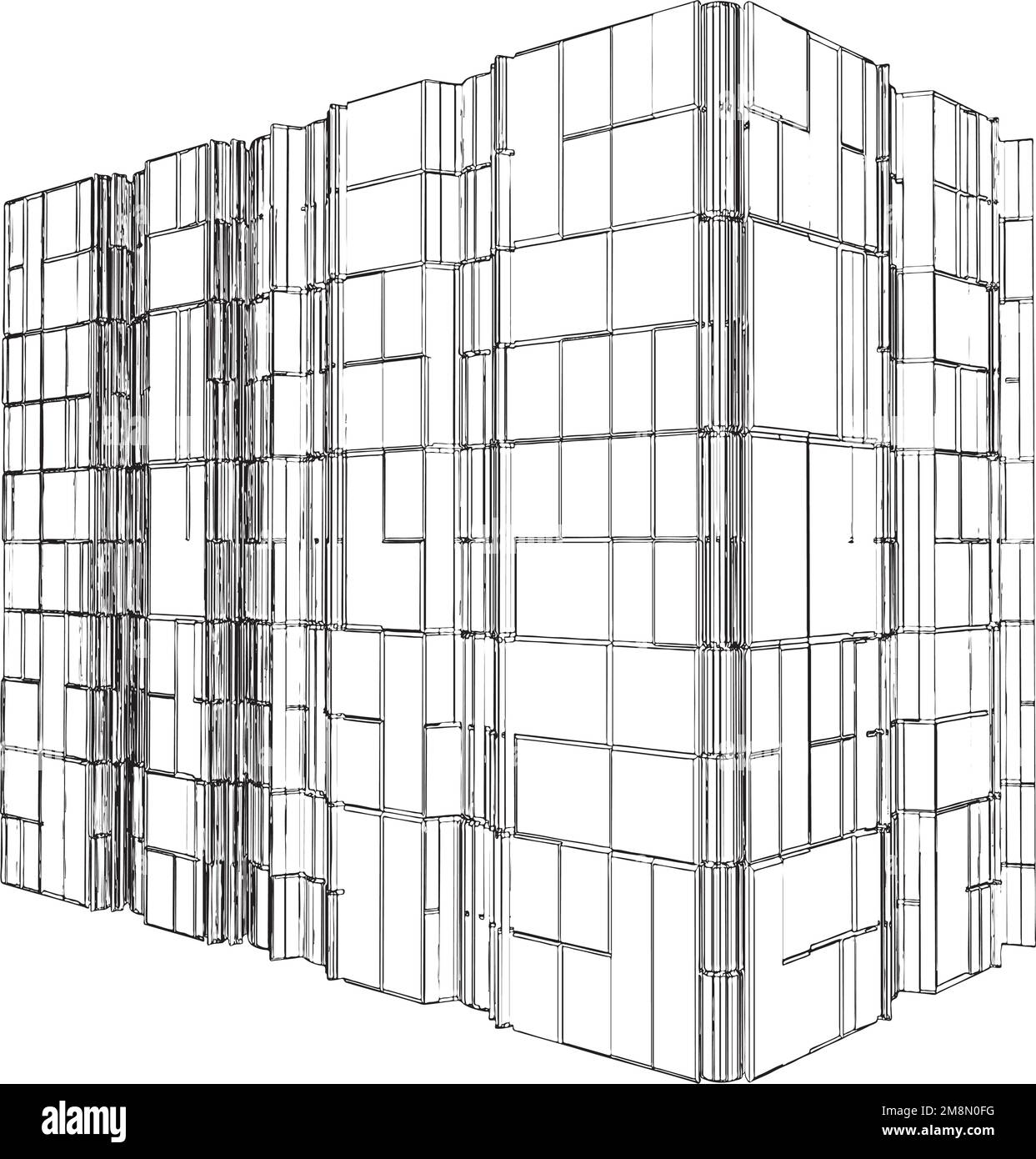 Abstract Urban City Buildings Cube Boxes Prism Vector Stock Vector ...