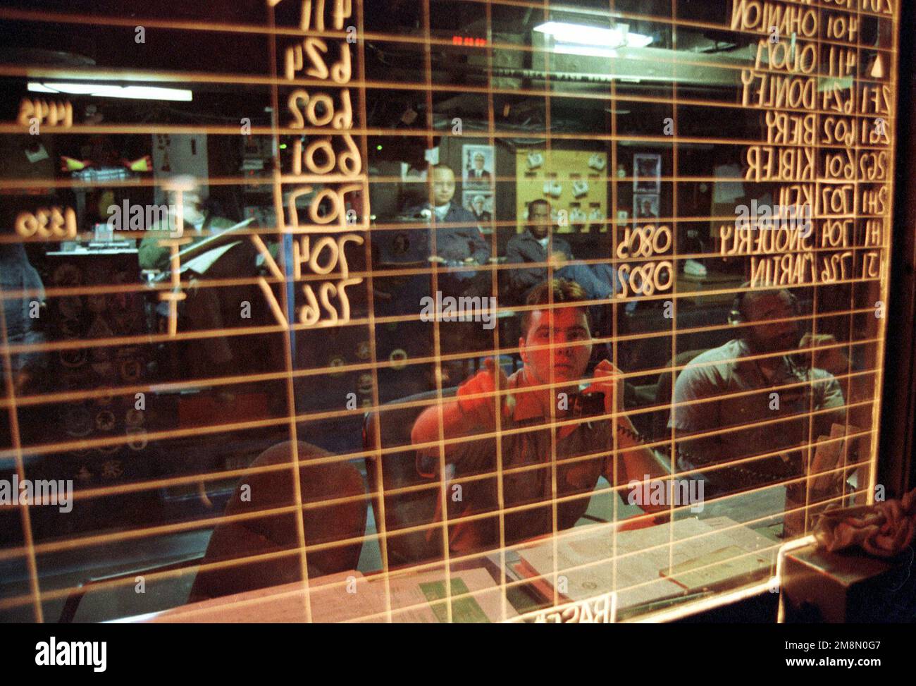 US Navy Air Traffic Controller AIRMAN (ACAN)David Neville supervises ...