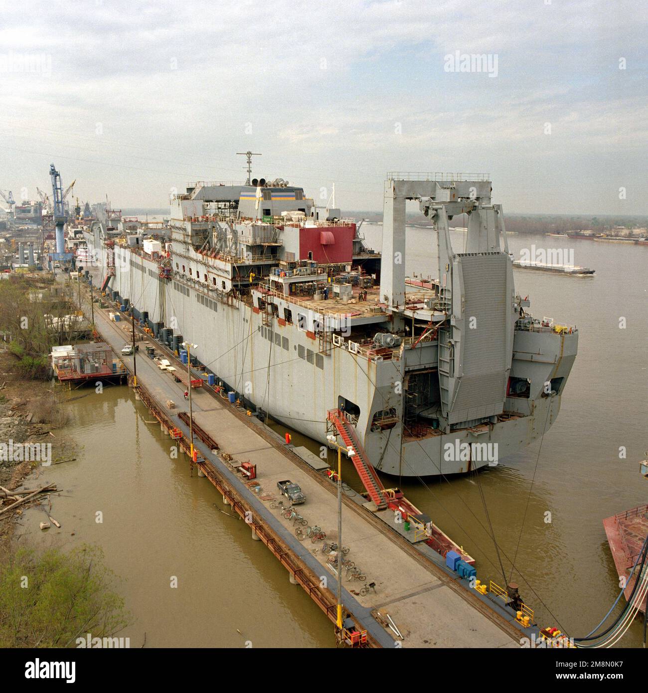 Port quarter view of the Military Sealift Command (MSC) Bob Hope Class Vehicle Transport Ship ...