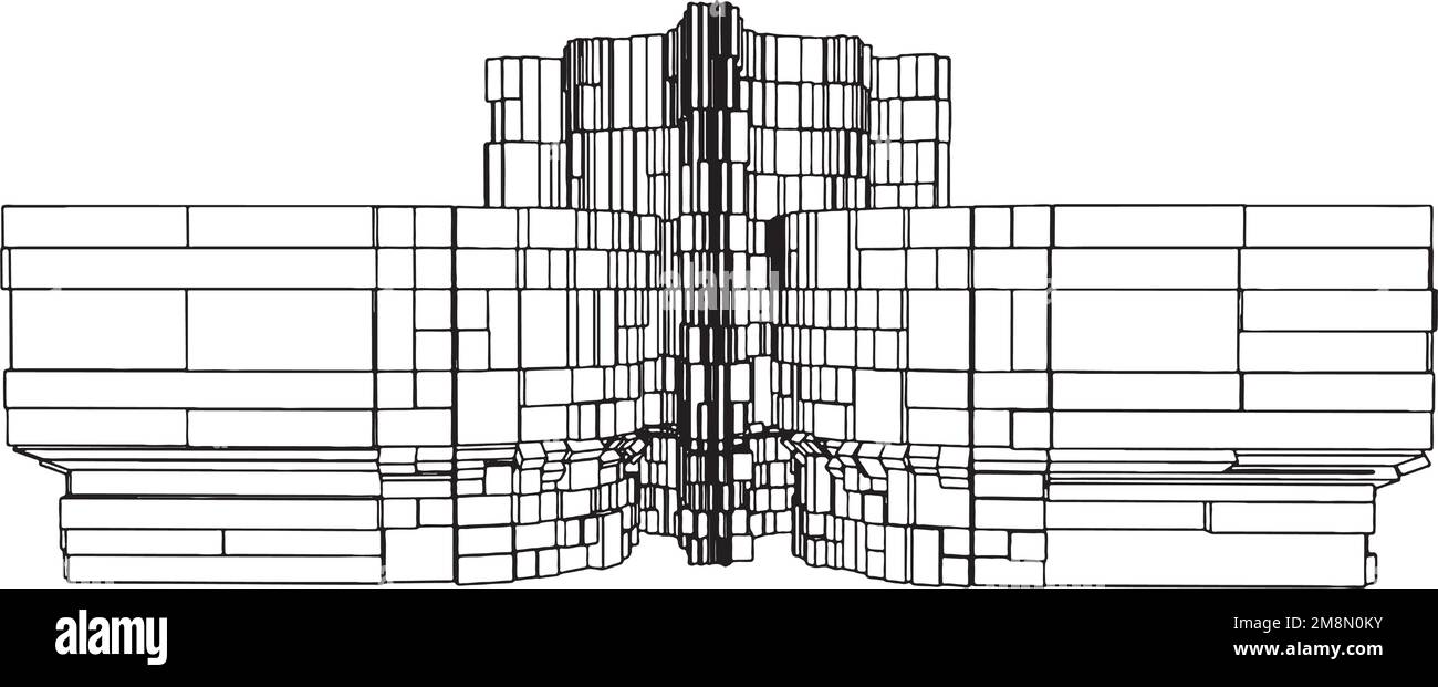 Abstract Urban City Buildings Cube Boxes Prism Vector Stock Vector ...