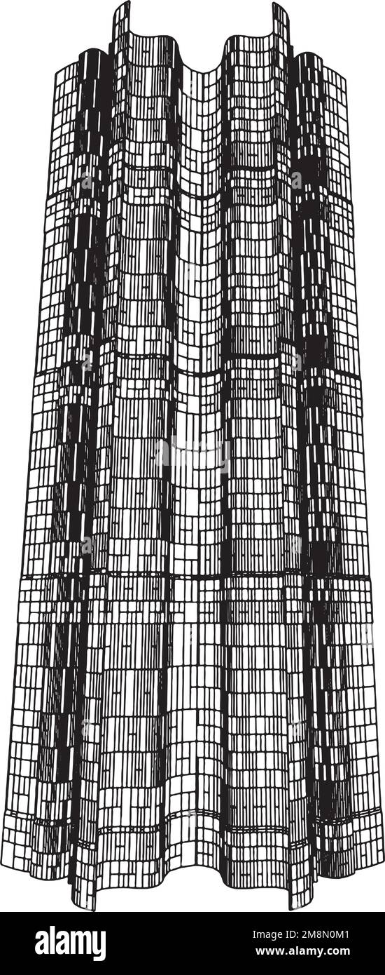 Town square downtown skyscrapers background Cut Out Stock Images ...