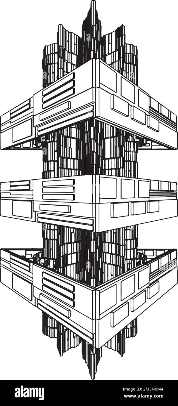 Abstract Urban City Buildings Cube Boxes Prism Vector Stock Vector ...