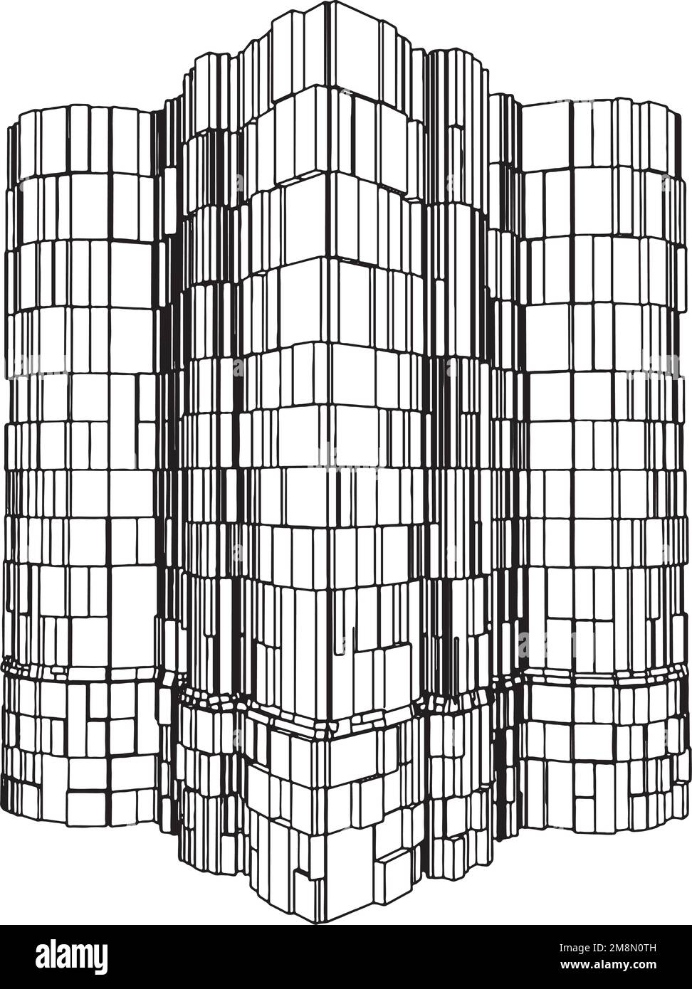 Abstract Urban City Buildings Cube Boxes Prism Vector Stock Vector ...