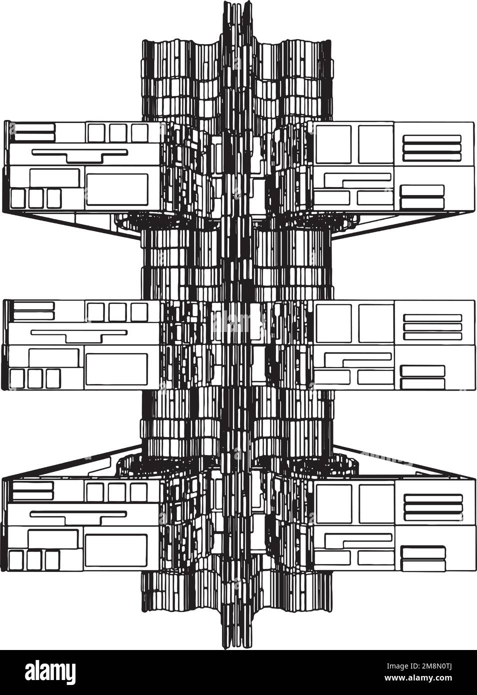 Abstract Urban City Buildings Cube Boxes Prism Vector Stock Vector ...
