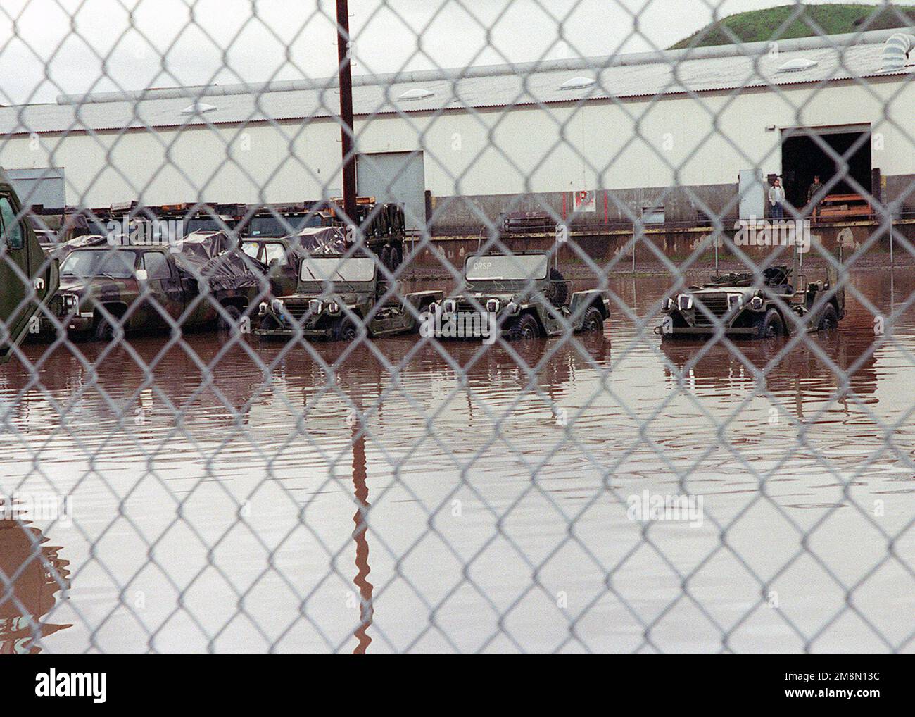 Vehicles at the Motor Pool are now parked in a lake after flood damage ...