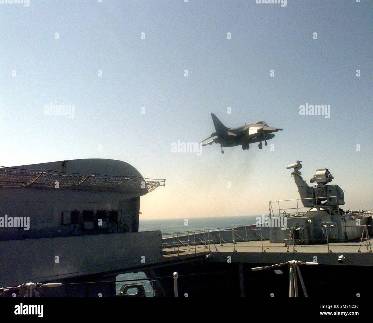 A British Royal Navy FA-2 Sea Harrier takes off from the flight deck of ...