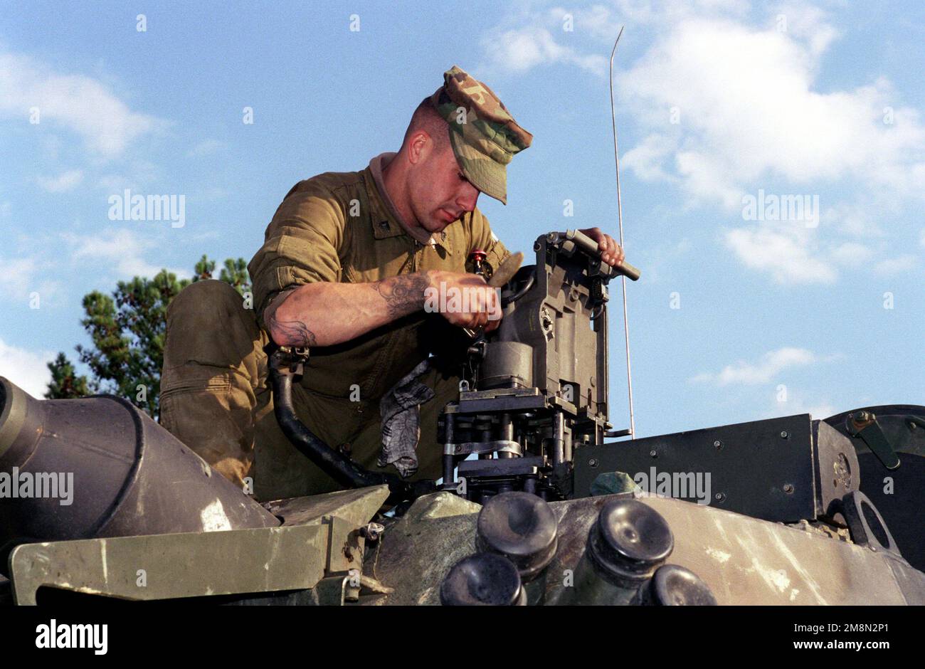 Marine Corporal Gazaille, a Light Armored Vehicle (LAV) mechanic from ...