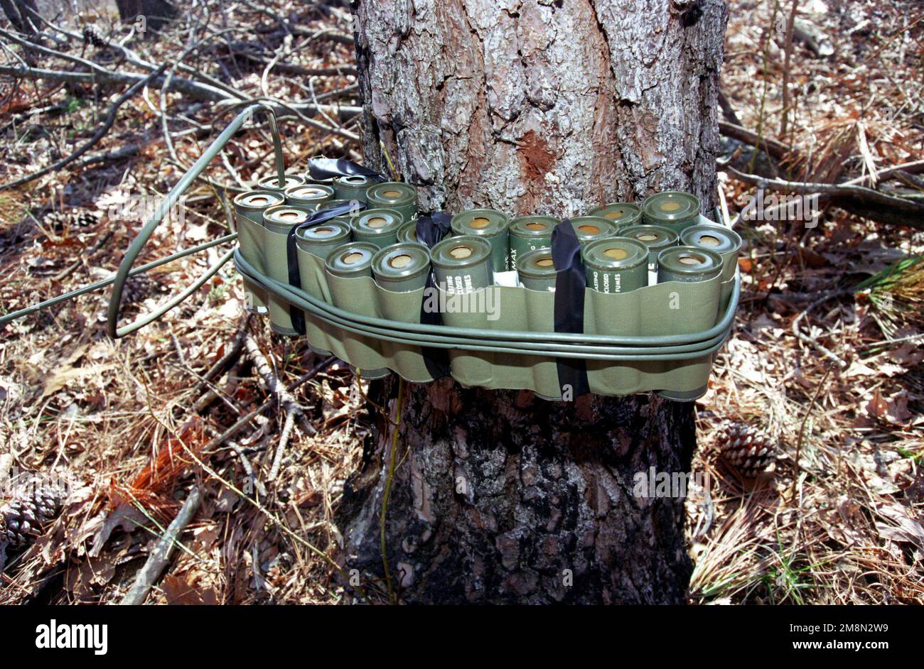 Twenty four one quarter pound canisters of TNT set and ready for ...