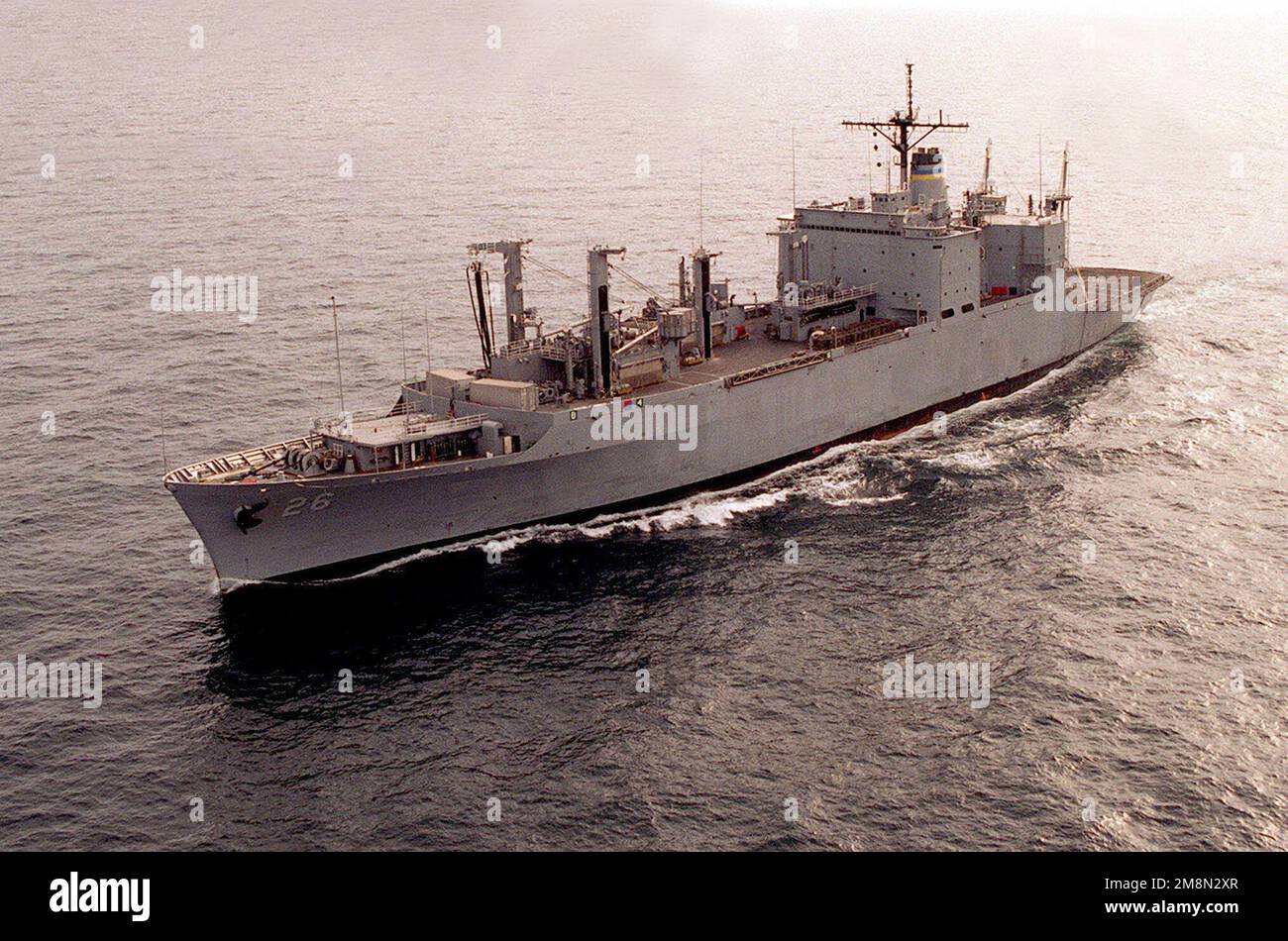 A port side aerial view of the Kilauea Class Ammunition Ship, USNS ...
